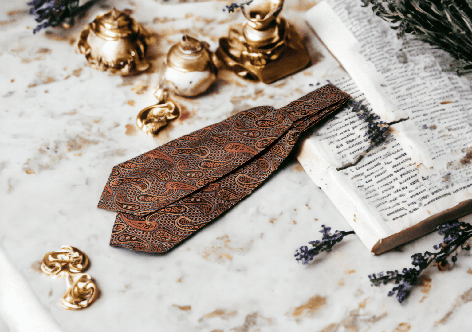 Original Ascot Silk Tie Risos AZ23 - | Peaky Blinders Vintage Idée